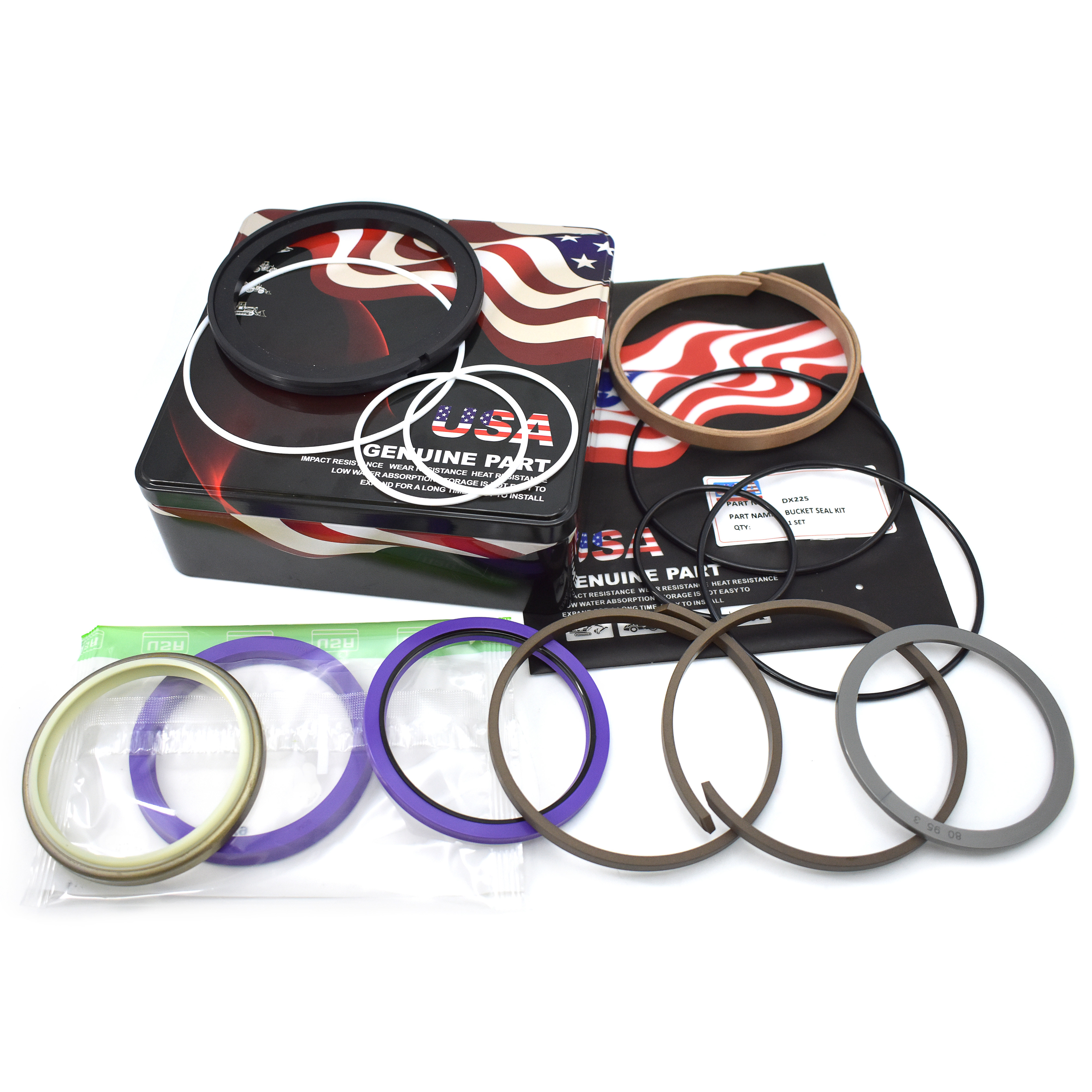 Dossan DX225 Bucket Cylinder Hydraulic Jack Seal Kit K9001892 Excavator ...